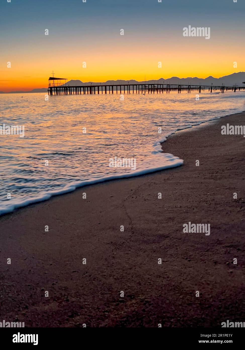 Sunset at Lara Beach, Lara, Antalya, Turkey Stock Photo - Alamy