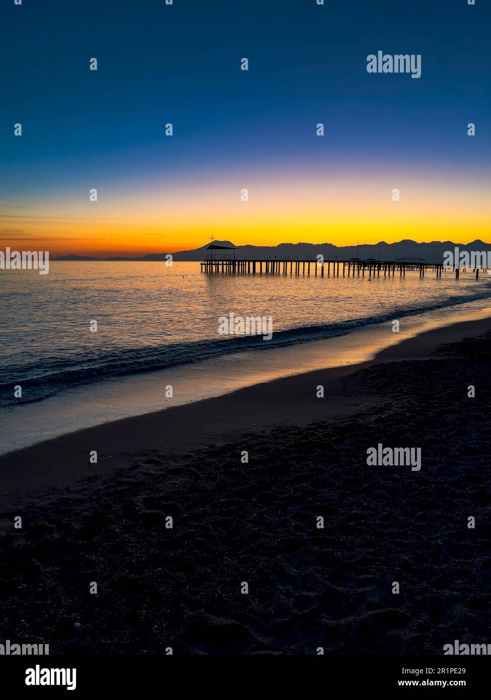 Sunset at Lara Beach, Lara, Antalya, Turkey Stock Photo - Alamy