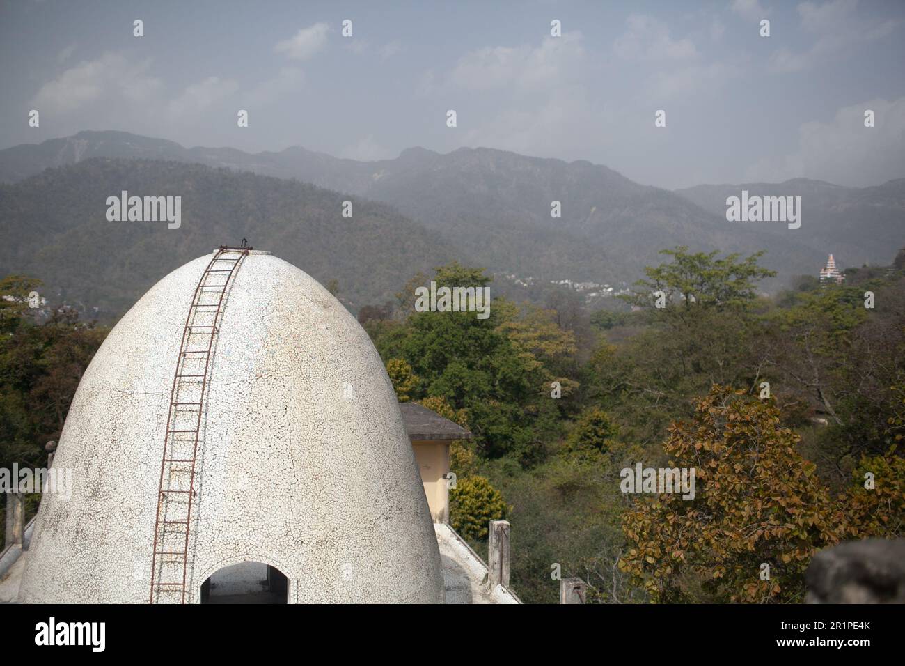 Rishikesh, India, November 2015. Ruins of Chaurasi Kutia, better known ...