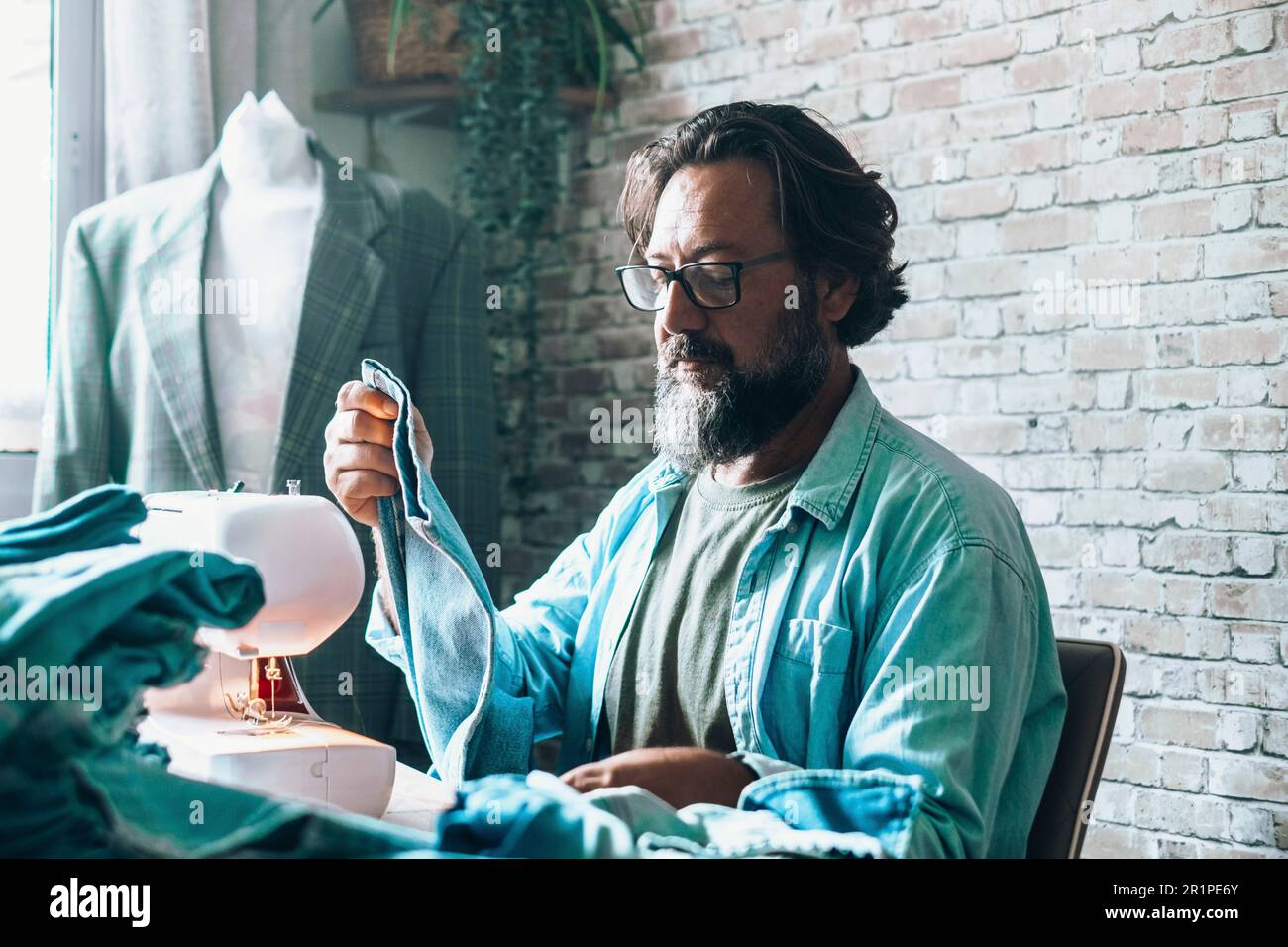 Tailor, Designer, Workplace, Sewing machine, sew, portrait, sideways ...