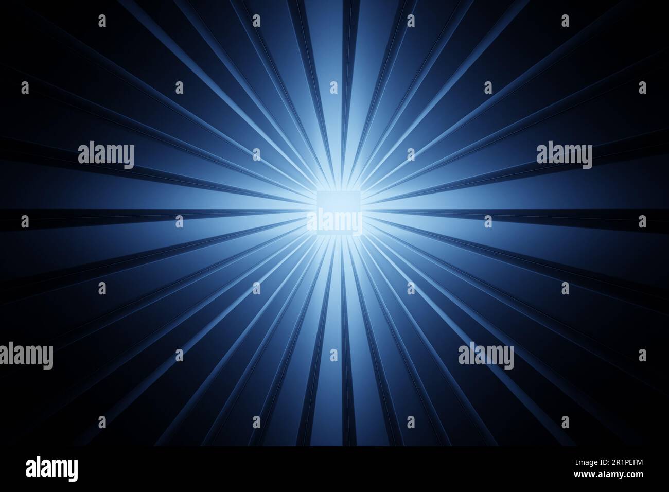 Metallic bars forming a sci-fi tunnel with a radial pattern ...