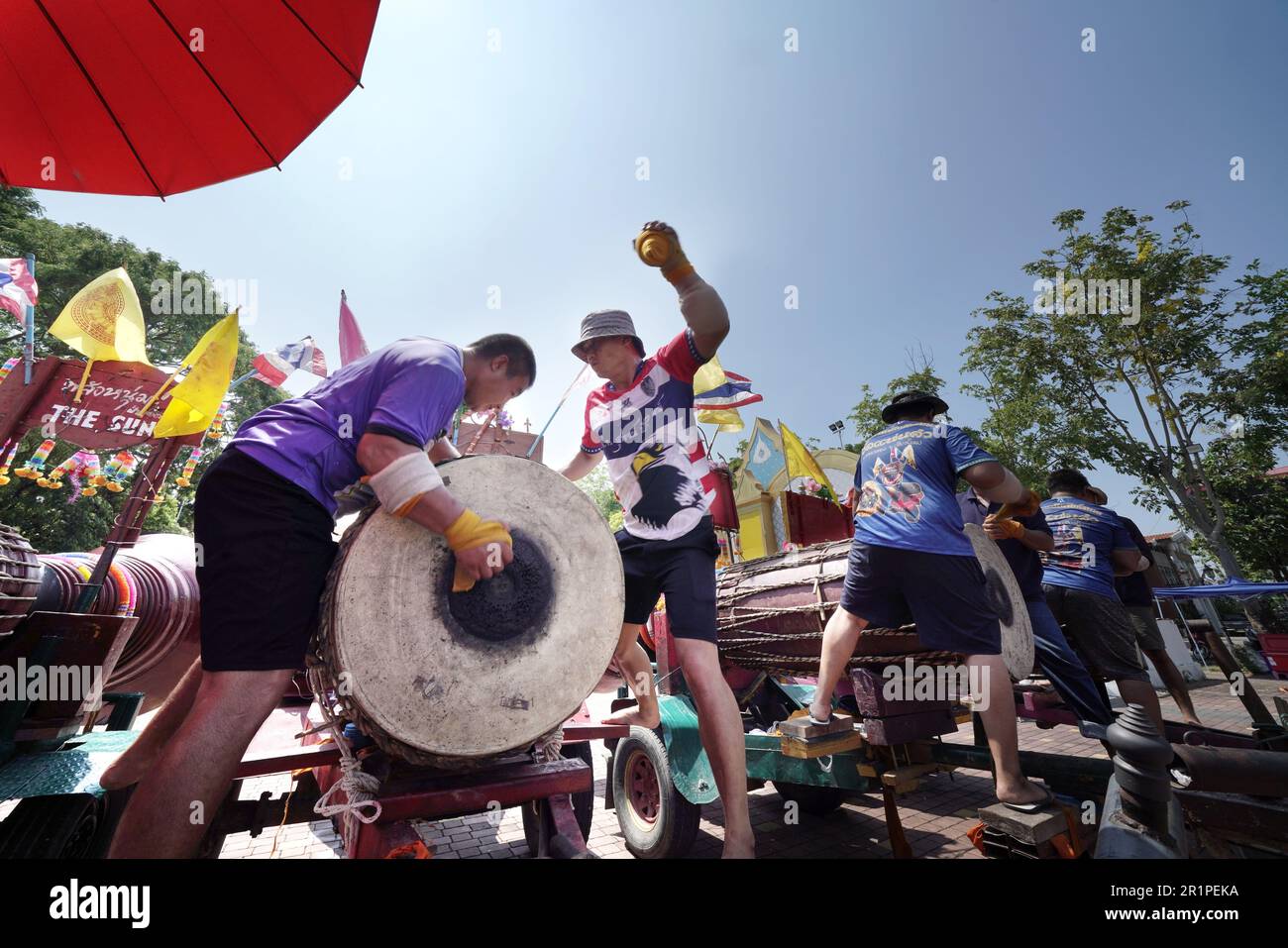 The Klong Luang or Lanna style big drum Contest at Phra That Festival ...