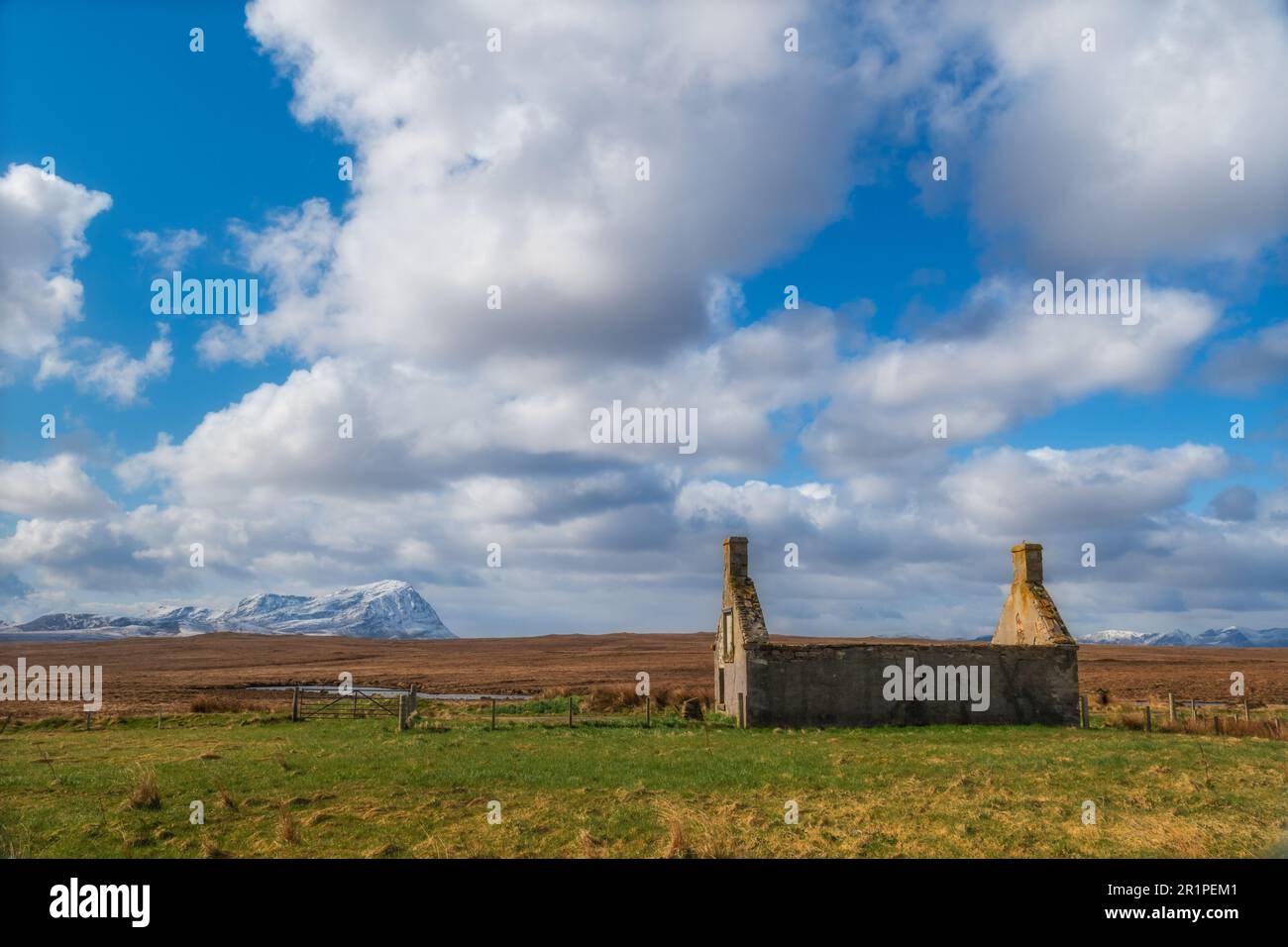 Moine House and Ben Hope in Sutherland, Scotland Stock Photo - Alamy