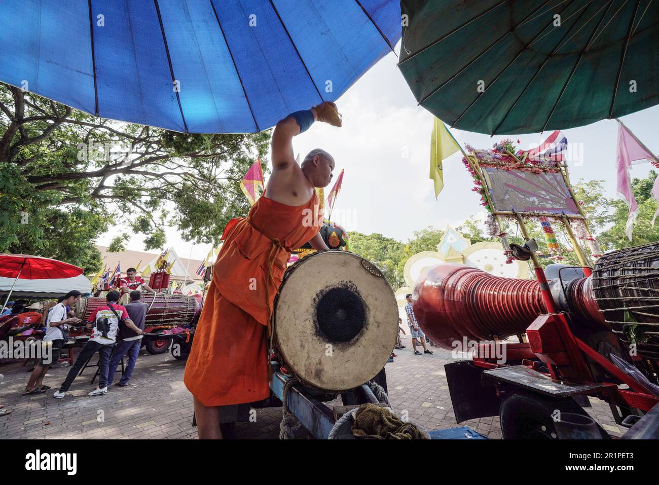 The Klong Luang or Lanna style big drum Contest at Phra That Festival ...
