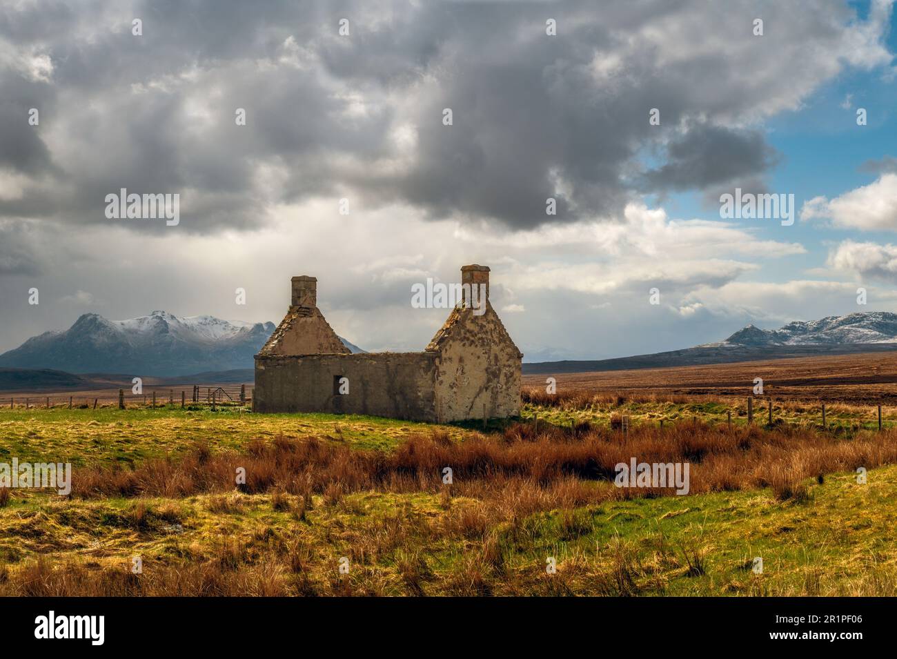 Moine House an Ben Loyal in Sutherland, Scotland Stock Photo - Alamy