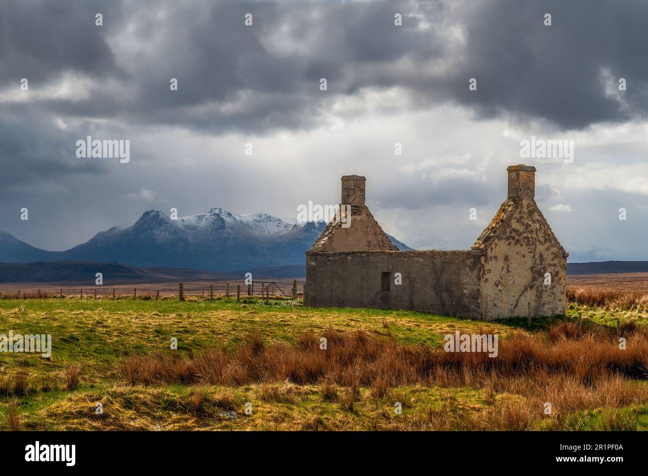 Moine House an Ben Loyal in Sutherland, Scotland Stock Photo - Alamy