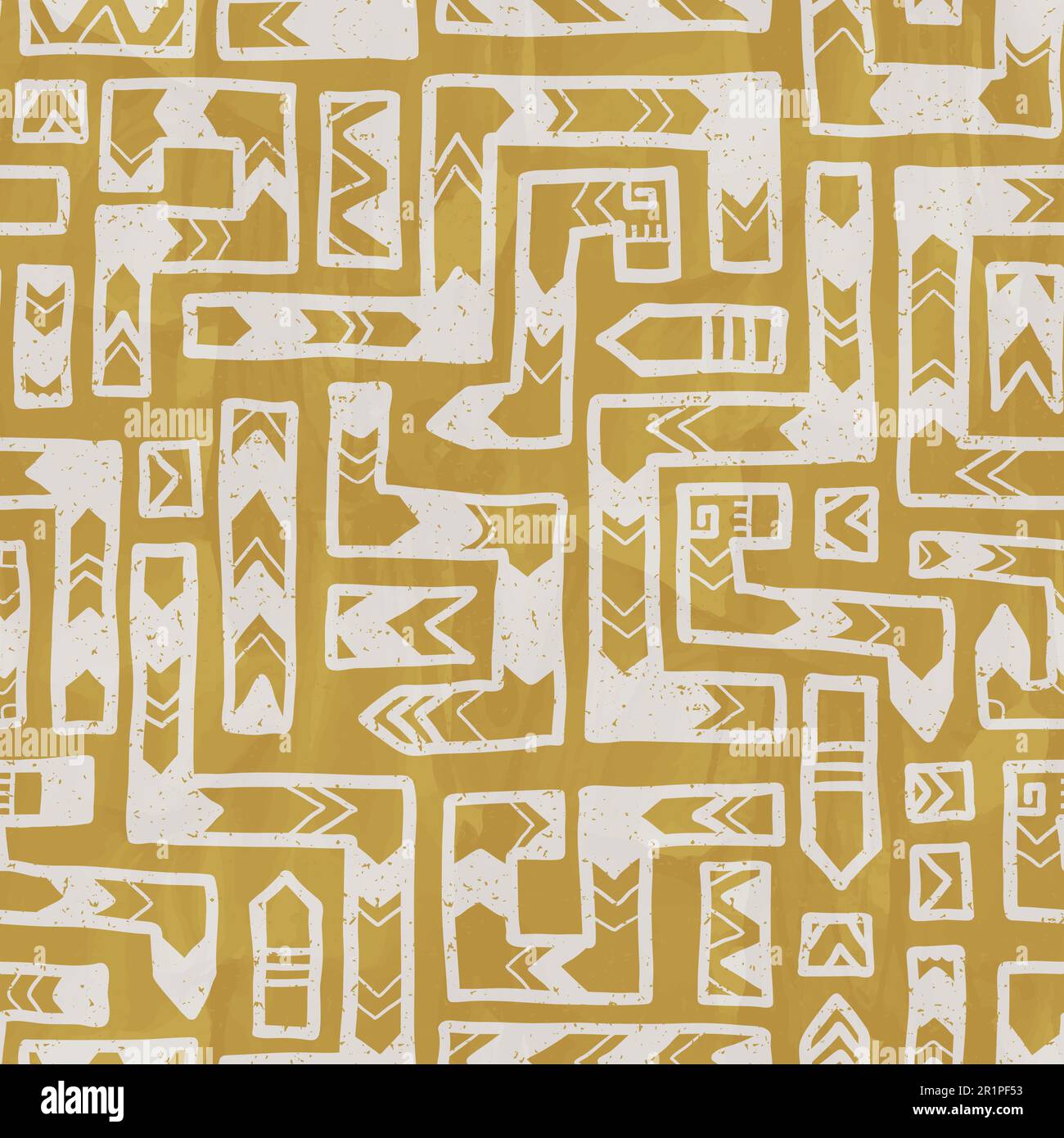 Hand drawn abstract seamless pattern, ethnic background, african style ...