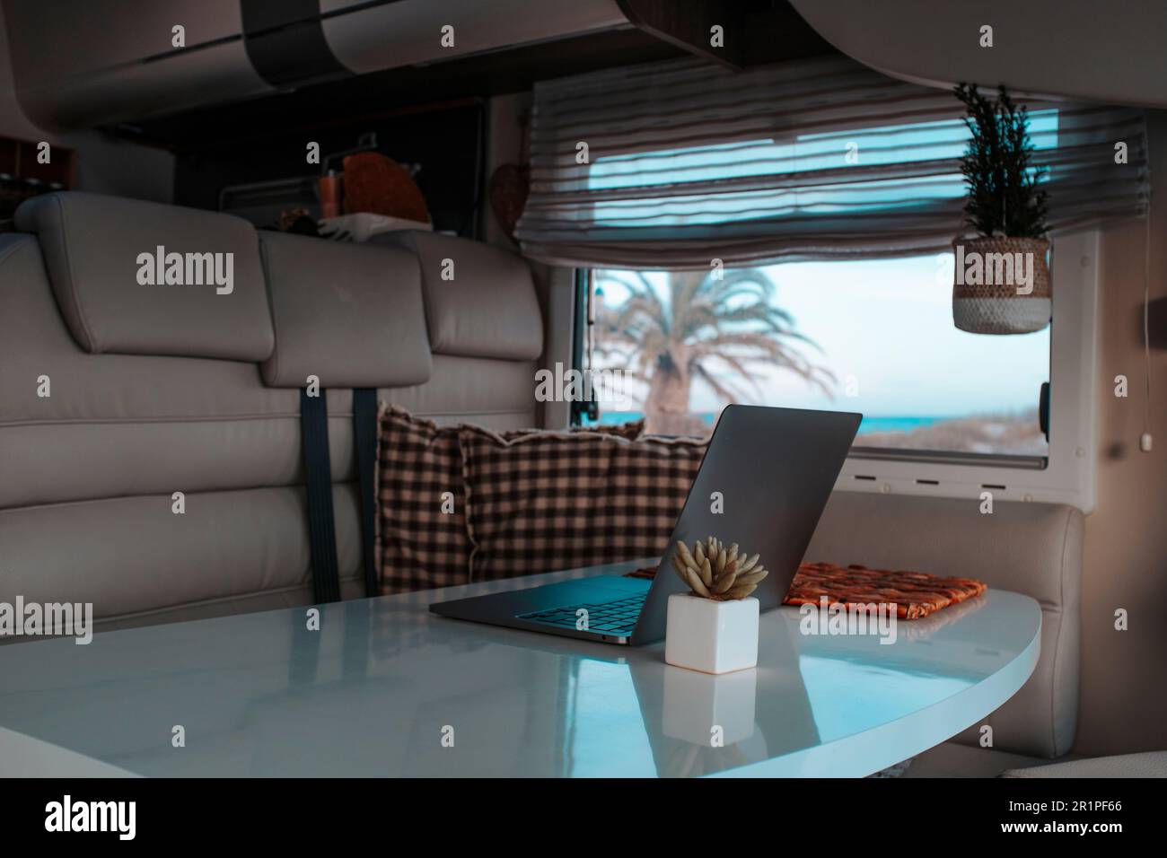 Interior view of alternative office business workplace. Modern online ...