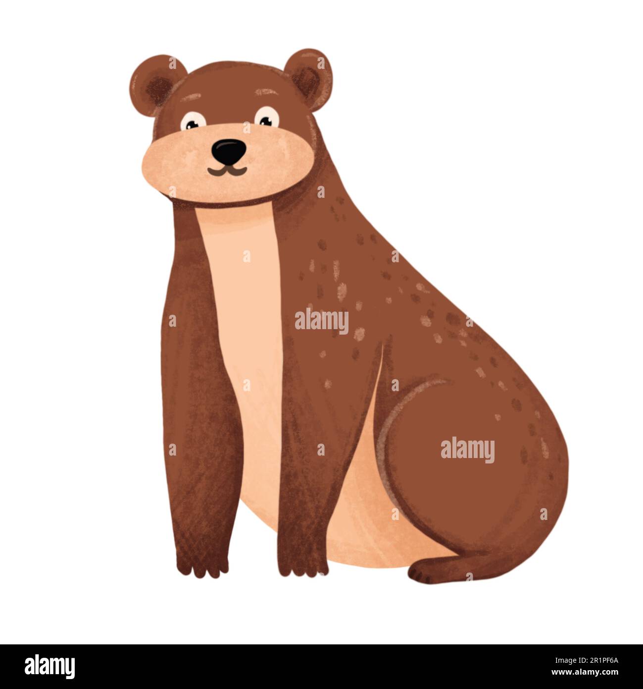 Cute Brown Bear cartoon Animals Child textured Illustration Stock Photo ...