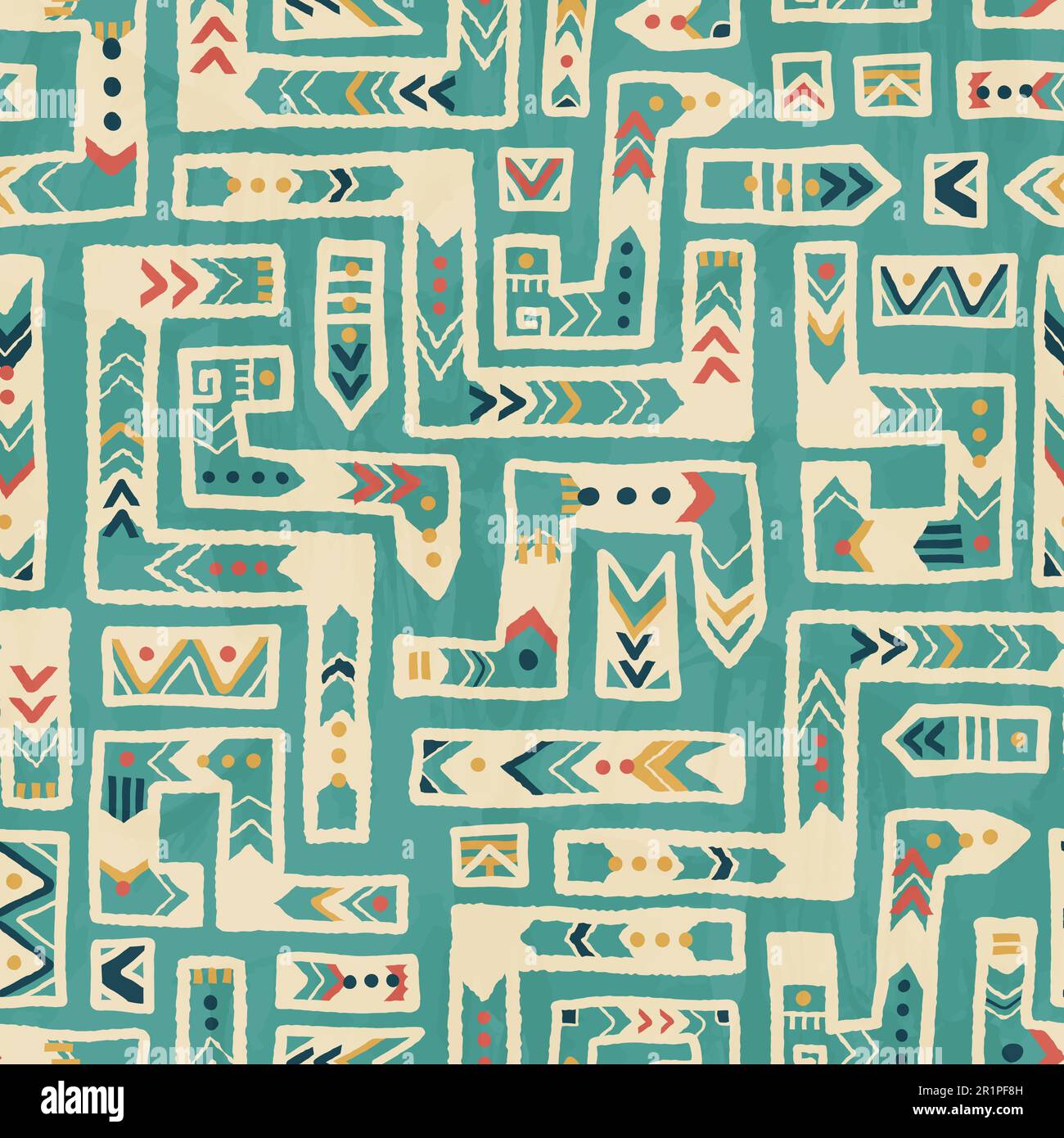 Hand drawn abstract seamless pattern, ethnic background, african style ...