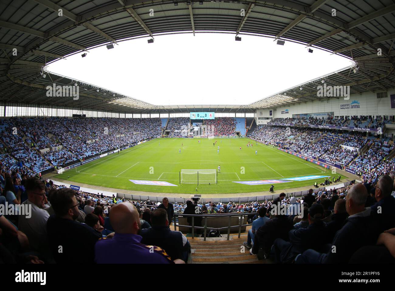 A view of the stands full of Coventry City fans watching the game ...