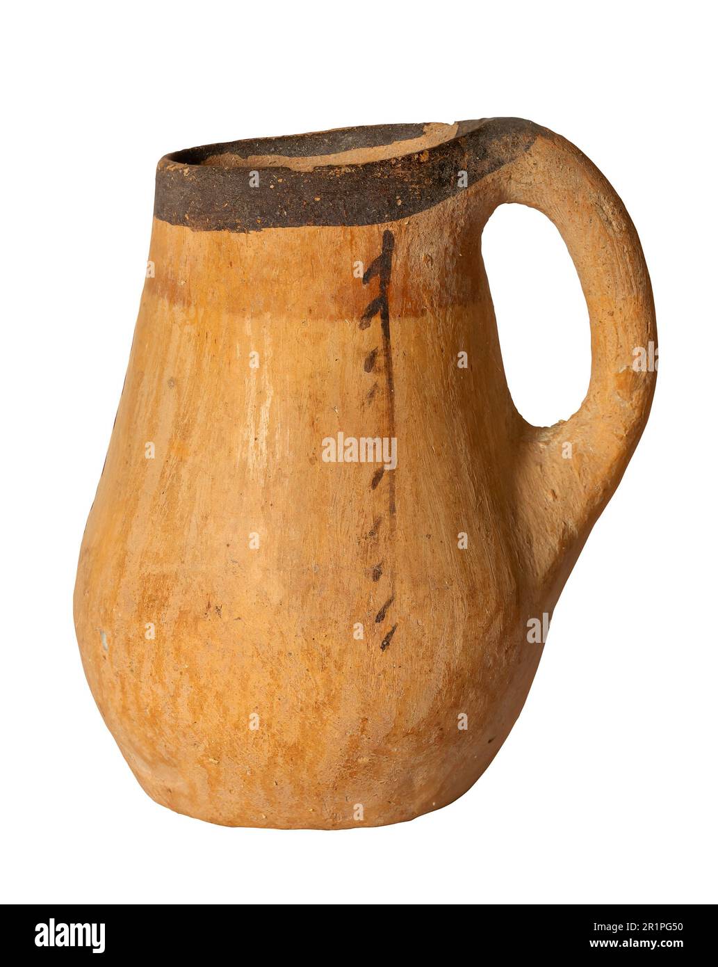 Terracotta pitcher or water cruche isolated on white background Stock ...