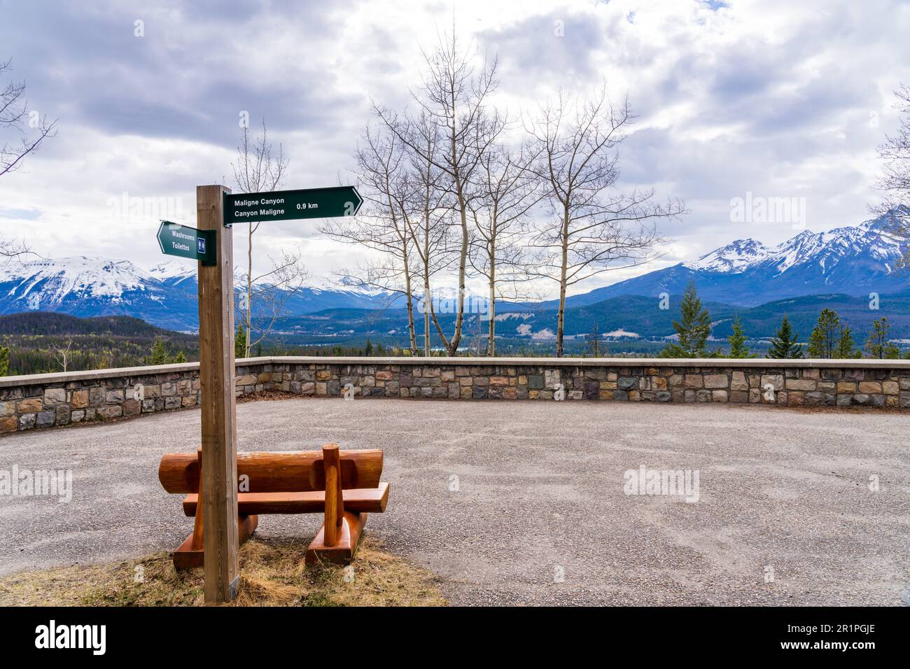 Maligne Overlook viewpoint in summer. Jasper National Park, Alberta ...