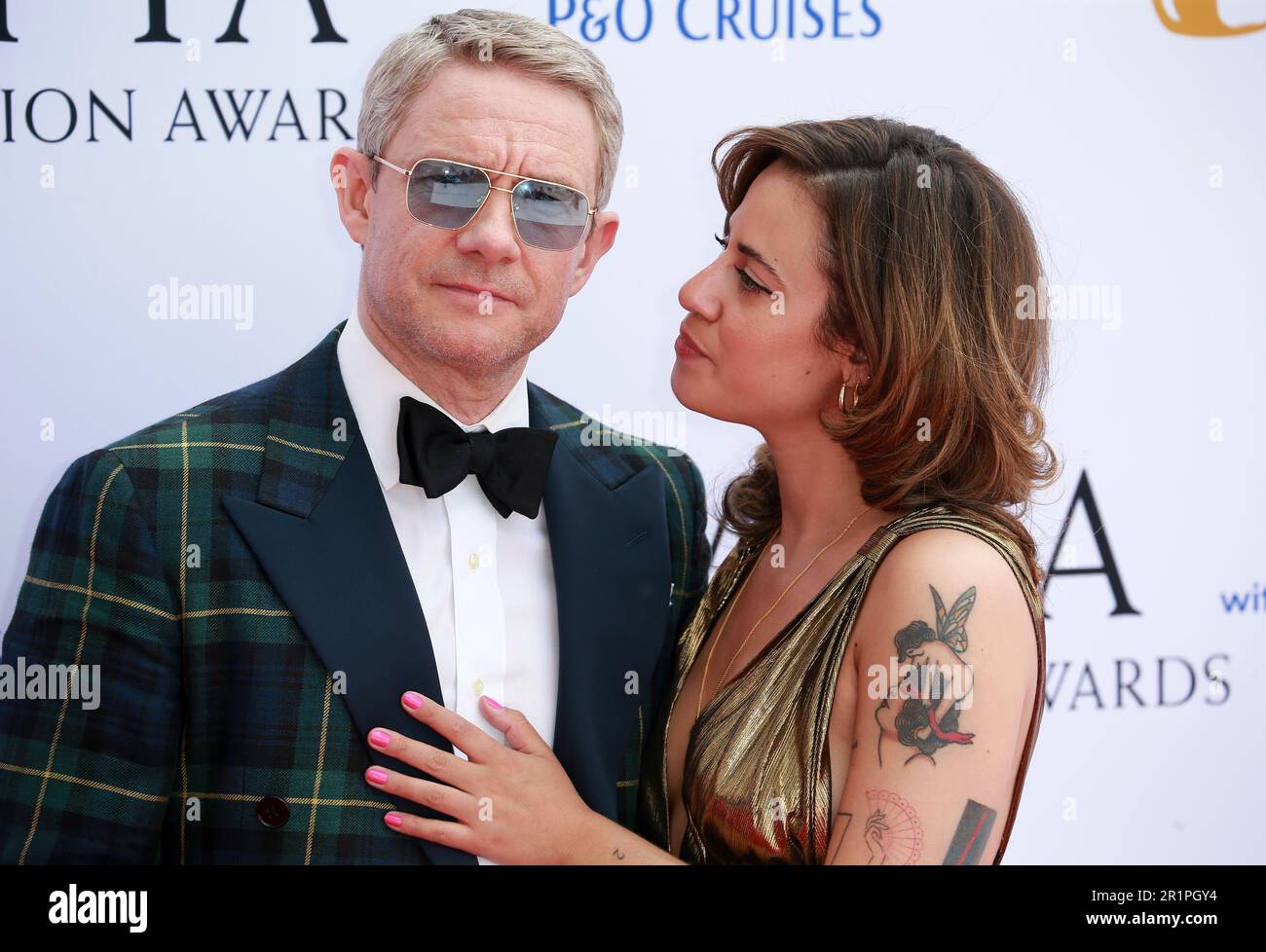 London, UK. 14th May, 2023. Martin Freeman and Rachel Mariam attend the ...