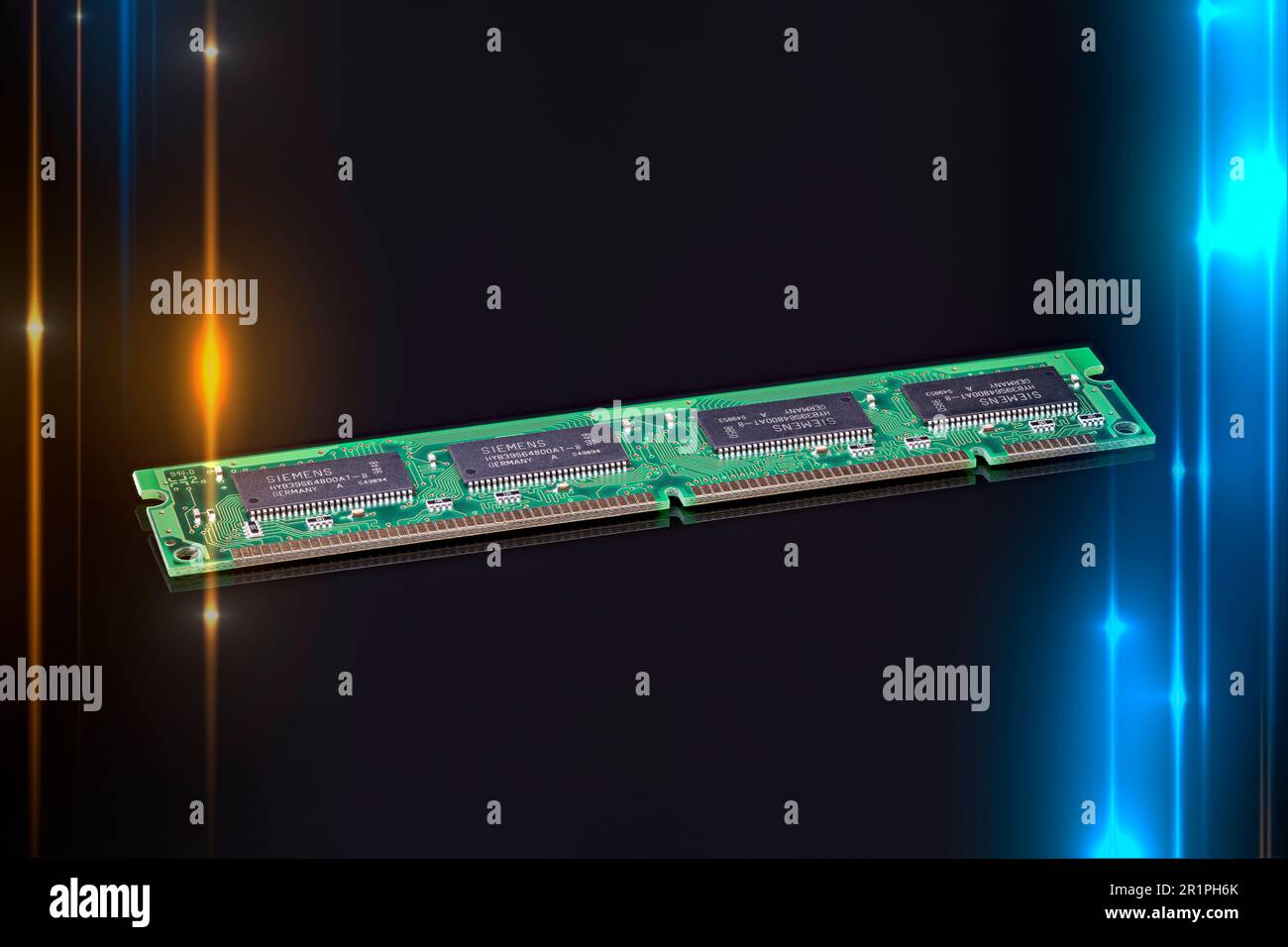 PC processor with light effects and reflections, large depth of field ...