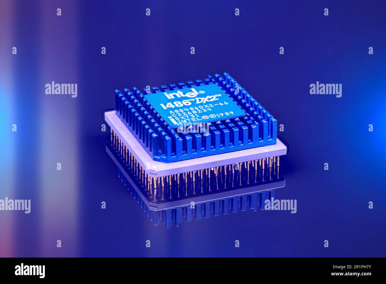 PC processor with light effects and reflections, large depth of field due to focus stacking ...