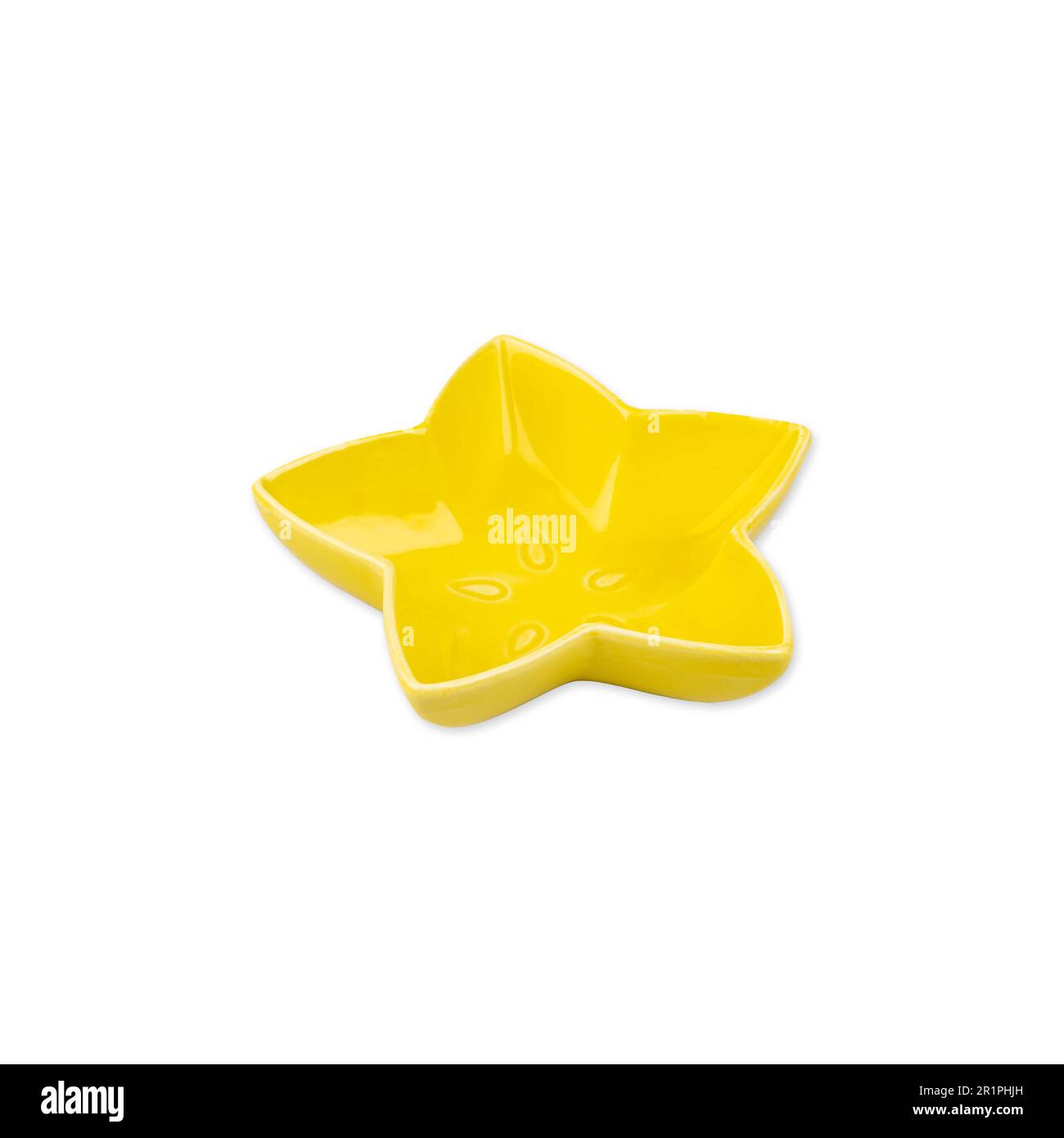 Ceramic star shaped yellow bowl isolated over white background Stock ...