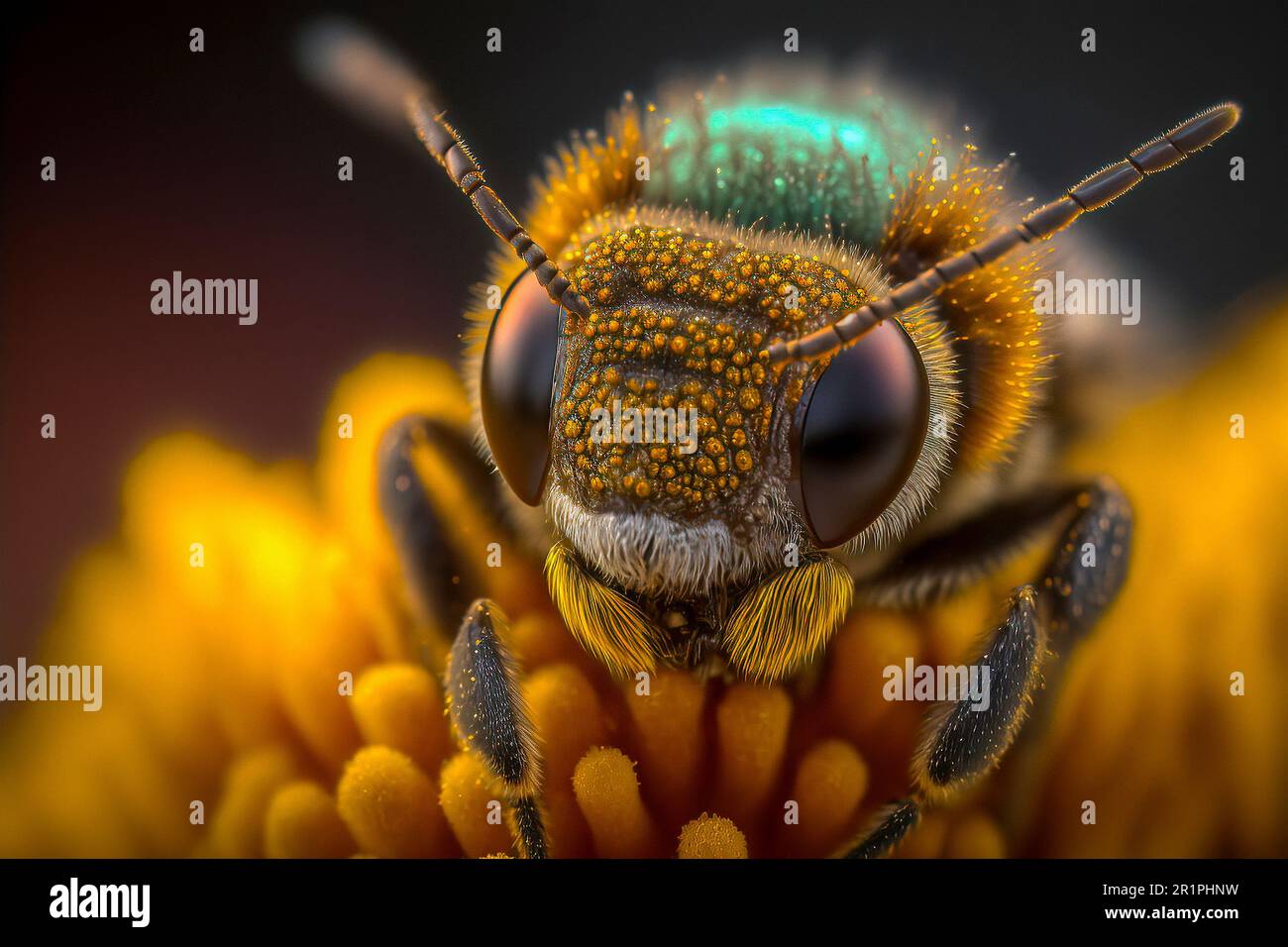 A Honey Bee on a Daisy Flower Stock Photo - Alamy