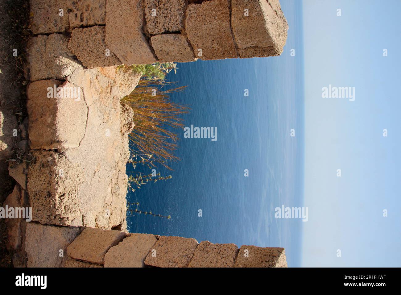 Greece, Dodecanese, Rhodes Island, coast, Lindos, castle hill, St. John ...