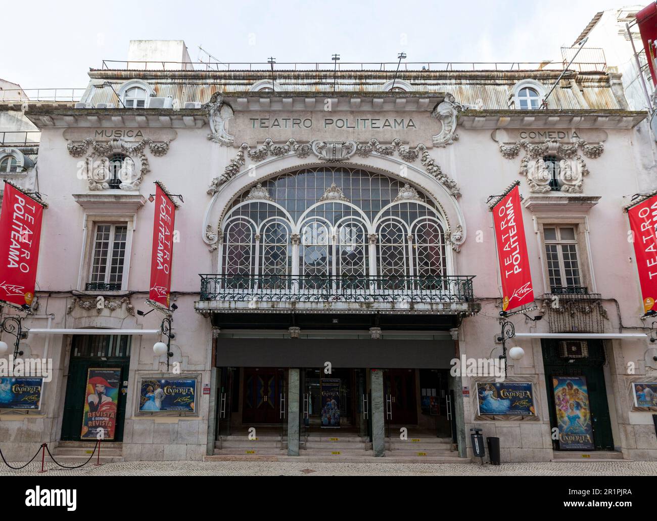 Famous Politeama Theater near Rossio Square in Lisbon, Portugal Stock ...