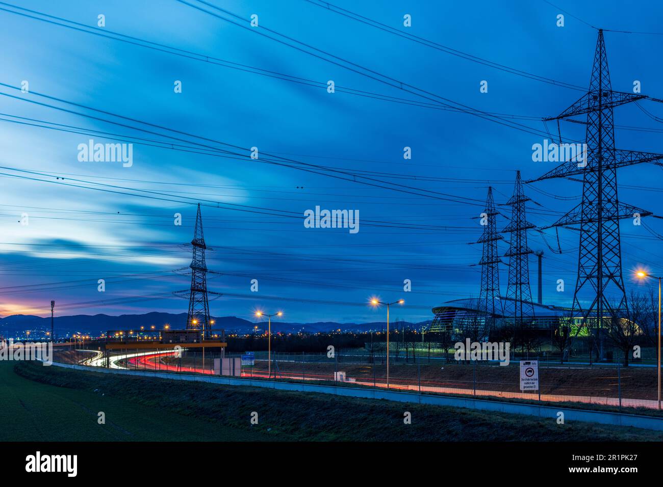 S1 highway substation vienna southeast of austrian power grid apg hi ...