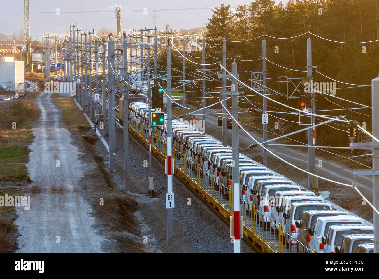 Cargo train of obb with vans hi-res stock photography and images - Alamy