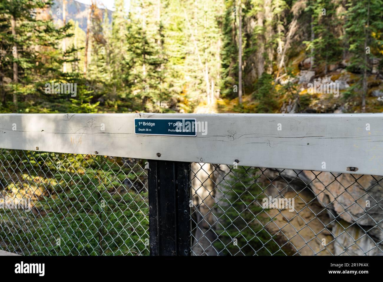 Maligne Canyon First Bridge. Jasper National Park, Alberta, Canada ...