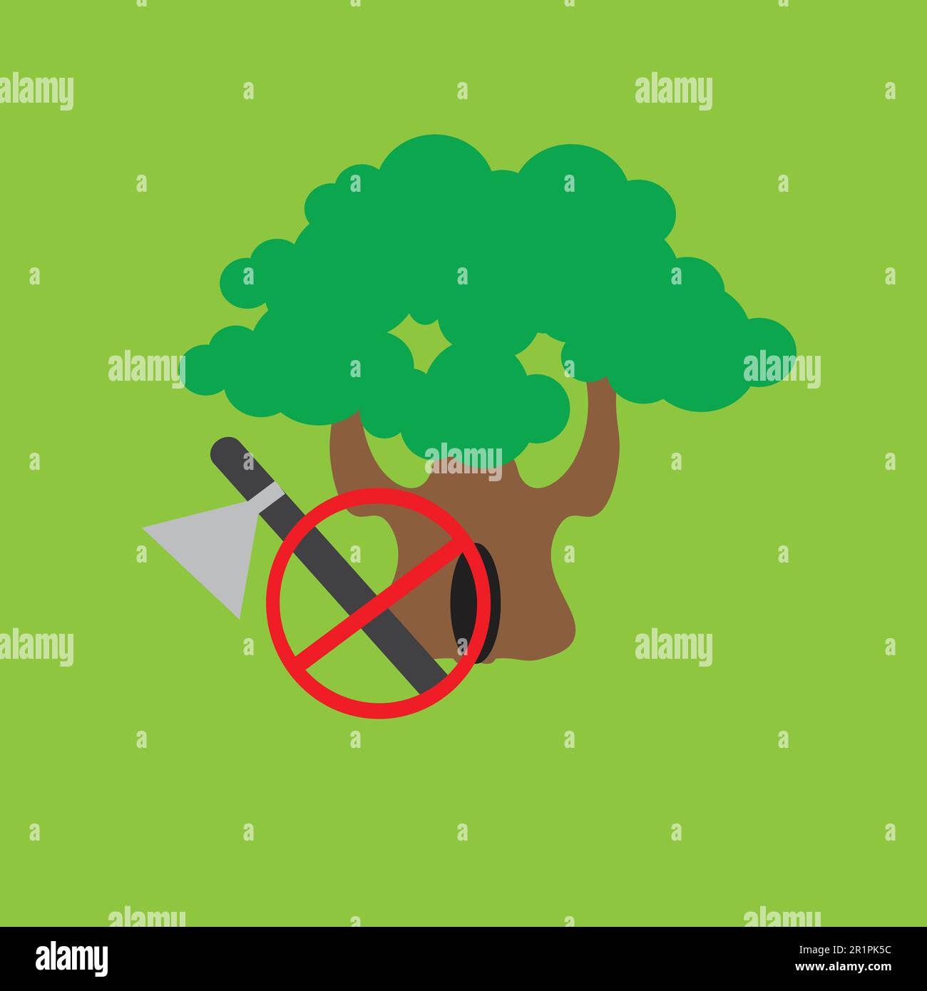 Cutting tree with an axe Stock Vector Images - Alamy