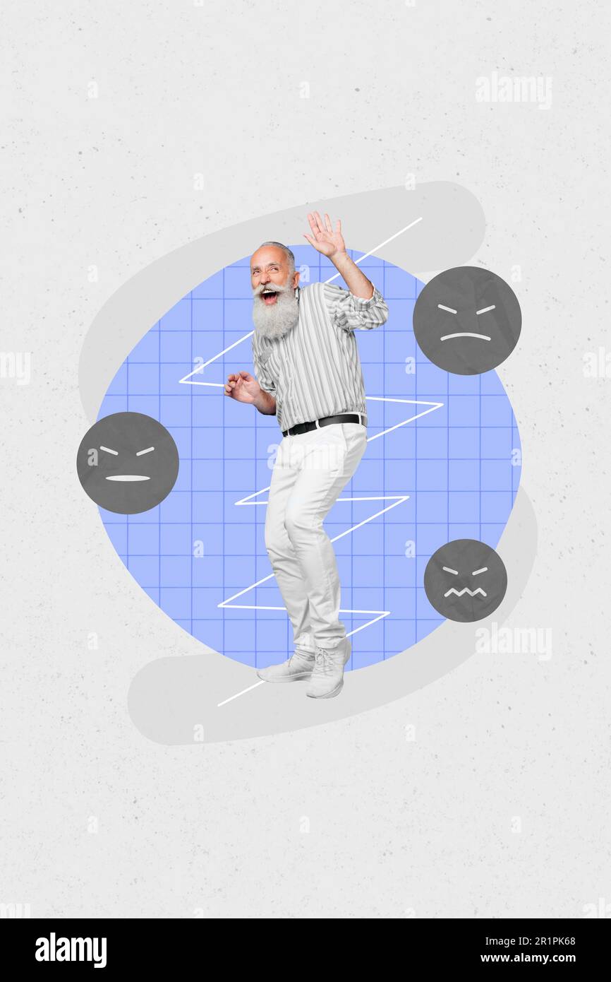 Creative 3d photo artwork graphics collage painting of scared guy ...