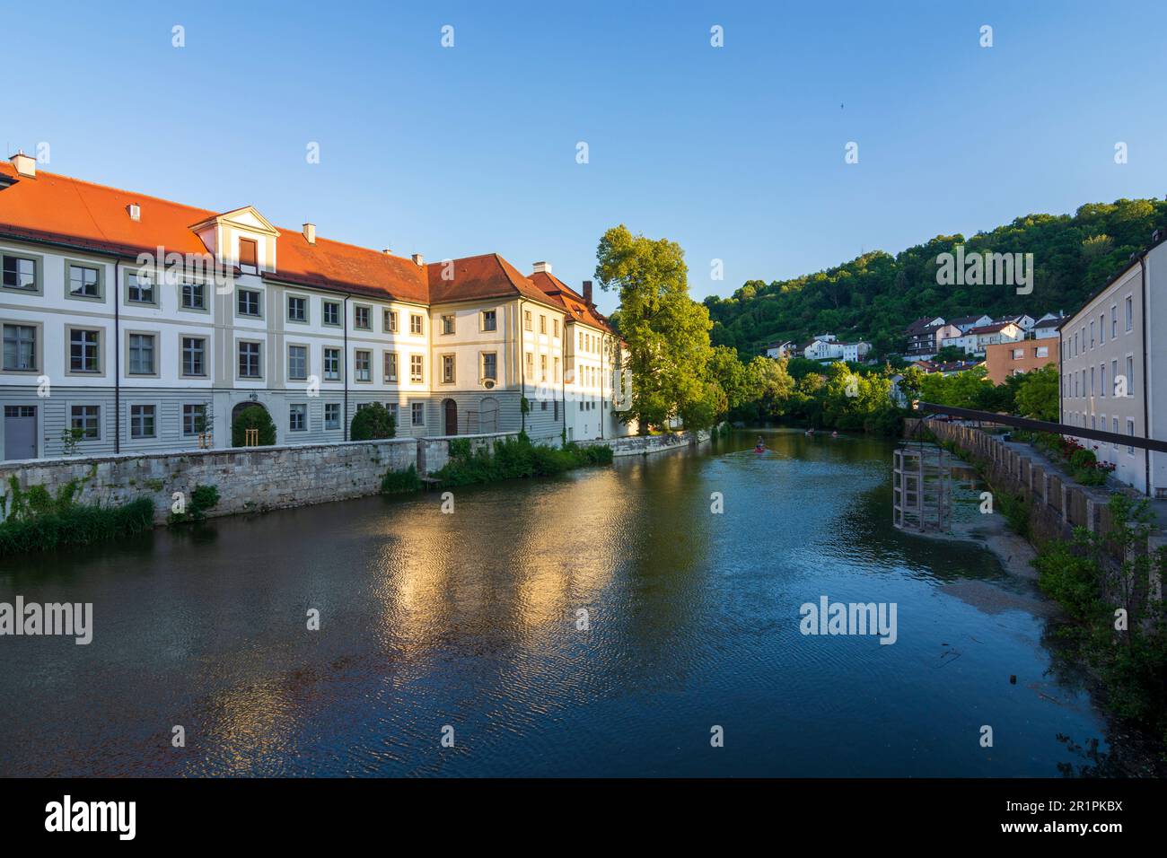 Eichstätt, river Altmühl, Old Town, right a replica of the historical ...