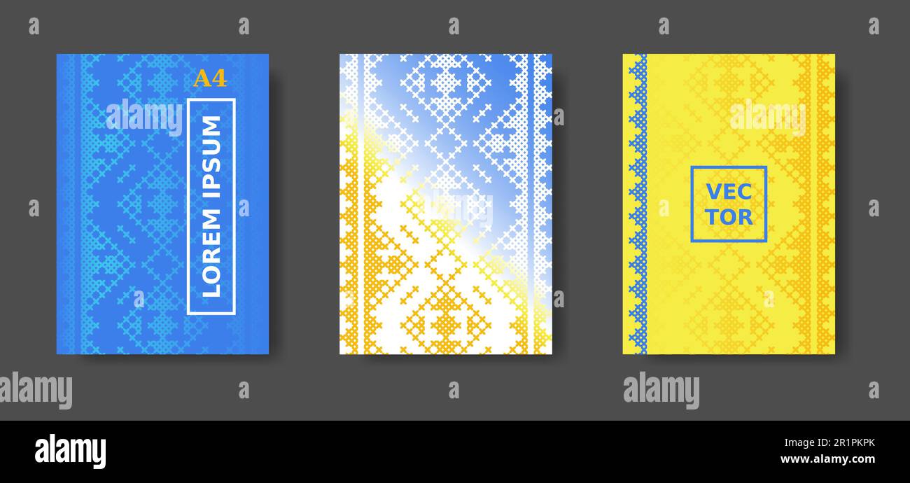 Ukrainian blue and yellow modern cover set. Poster, catalog, magazine ...