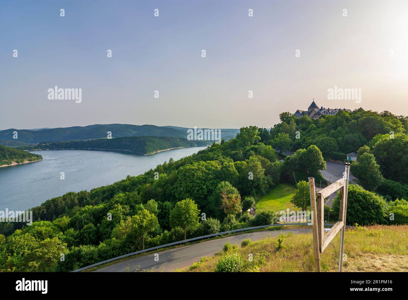 Waldeck, lake reservoir Edersee, Schloss Waldeck Castle in Nordhessen ...