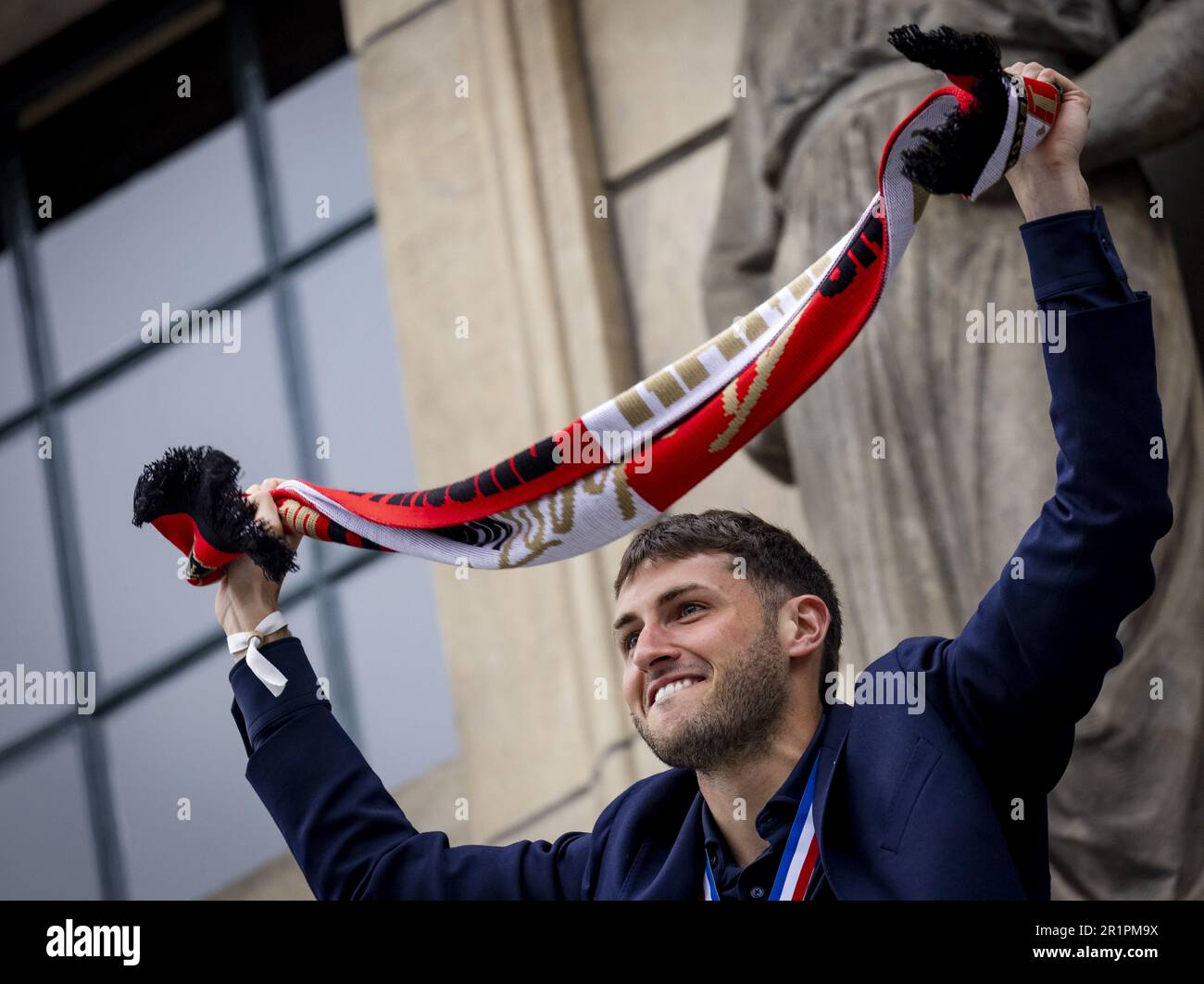 ROTTERDAM - Santiago Gimenez on the balcony of the town hall during the ...