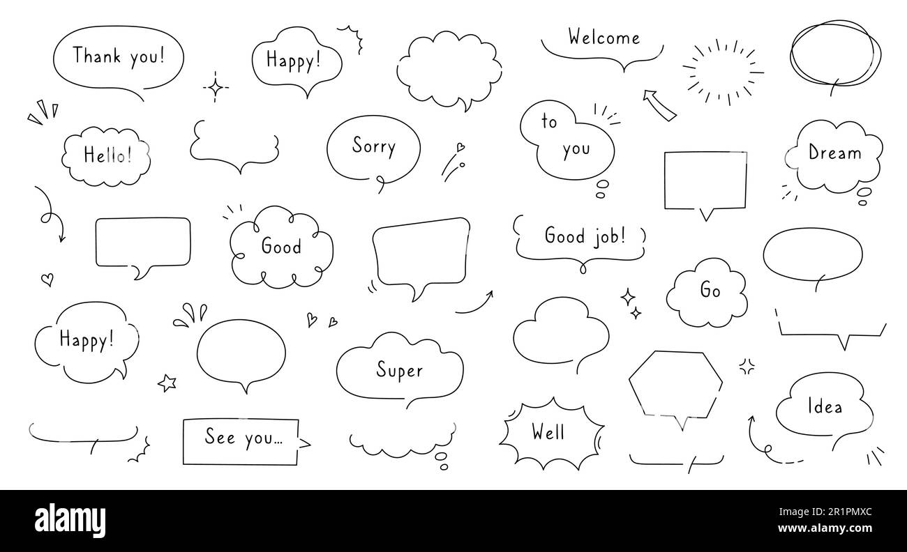 Line simple balloon frame for text title. Line decoration simple speech ...