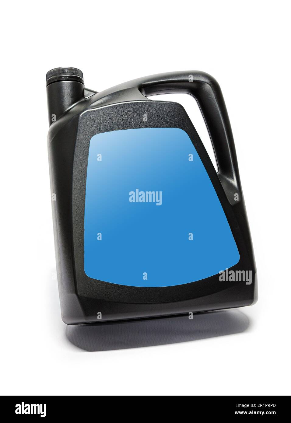 Plastic canister with compressor oil on a white background. High ...