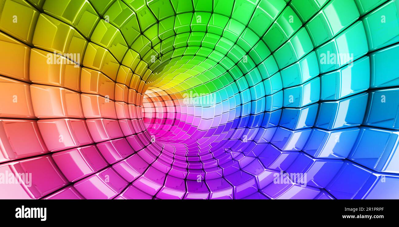 Rainbow colors technology background 3d rendering panorama Stock Photo ...