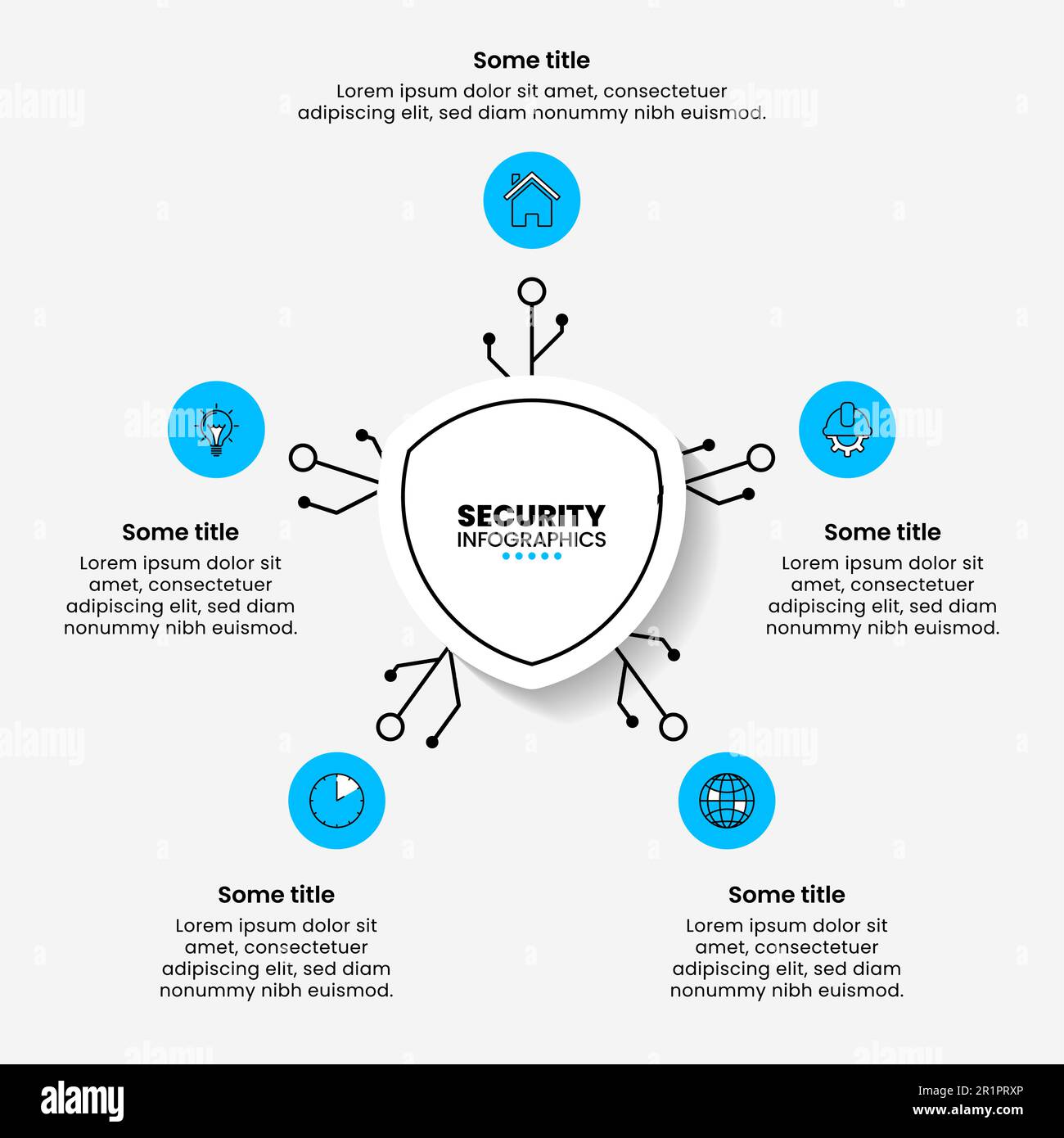 Infographic template with icons and 5 options or steps. Security ...