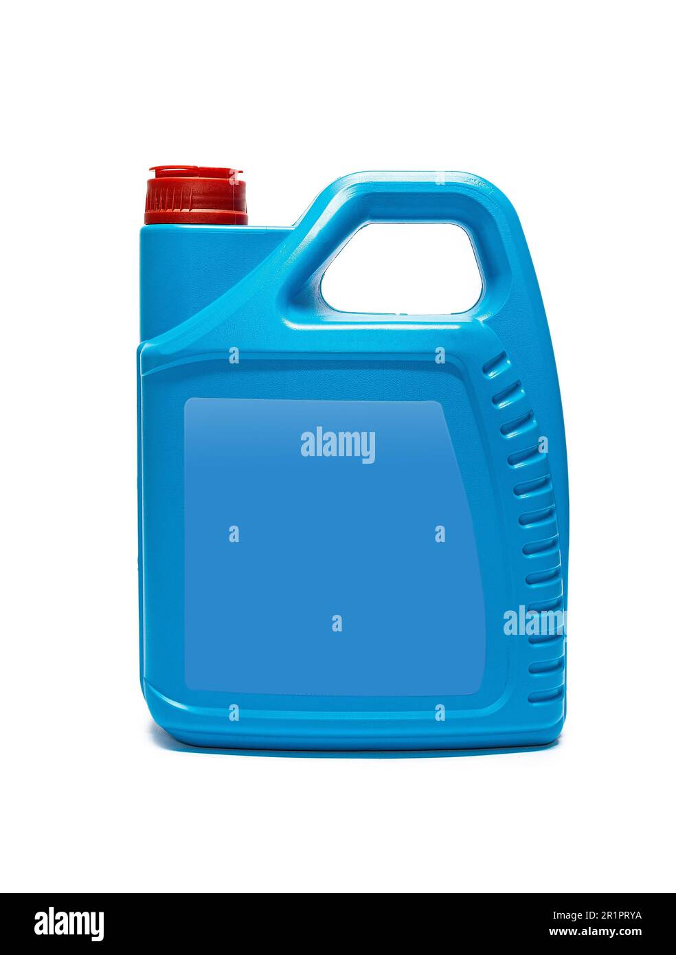 Plastic canister with compressor oil on a white background. High ...