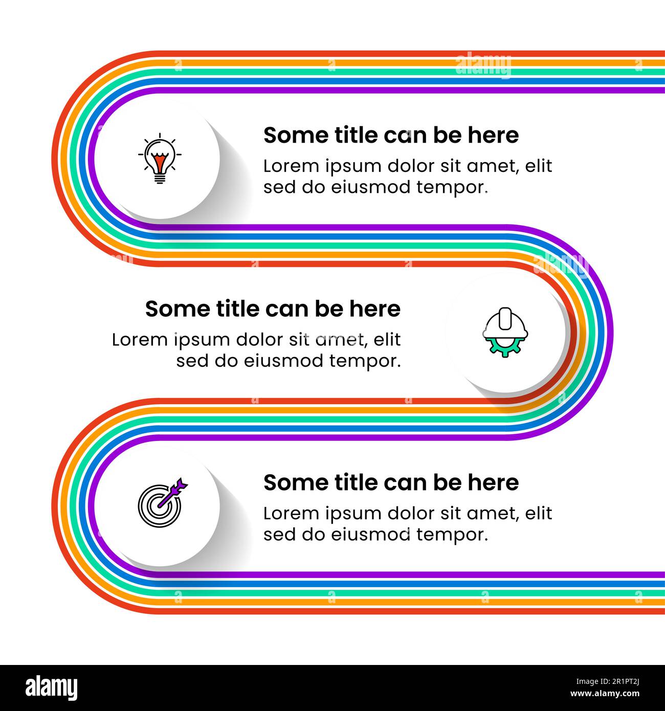 Infographic template with icons and 3 options or steps. Rainbow ...