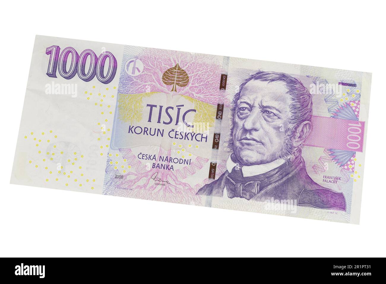 One thousand czech koruna banknote on a white background Stock Photo ...