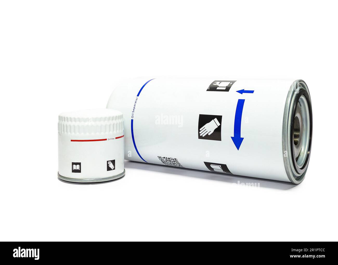 Oil filters for the compressor on a white background. High quality ...
