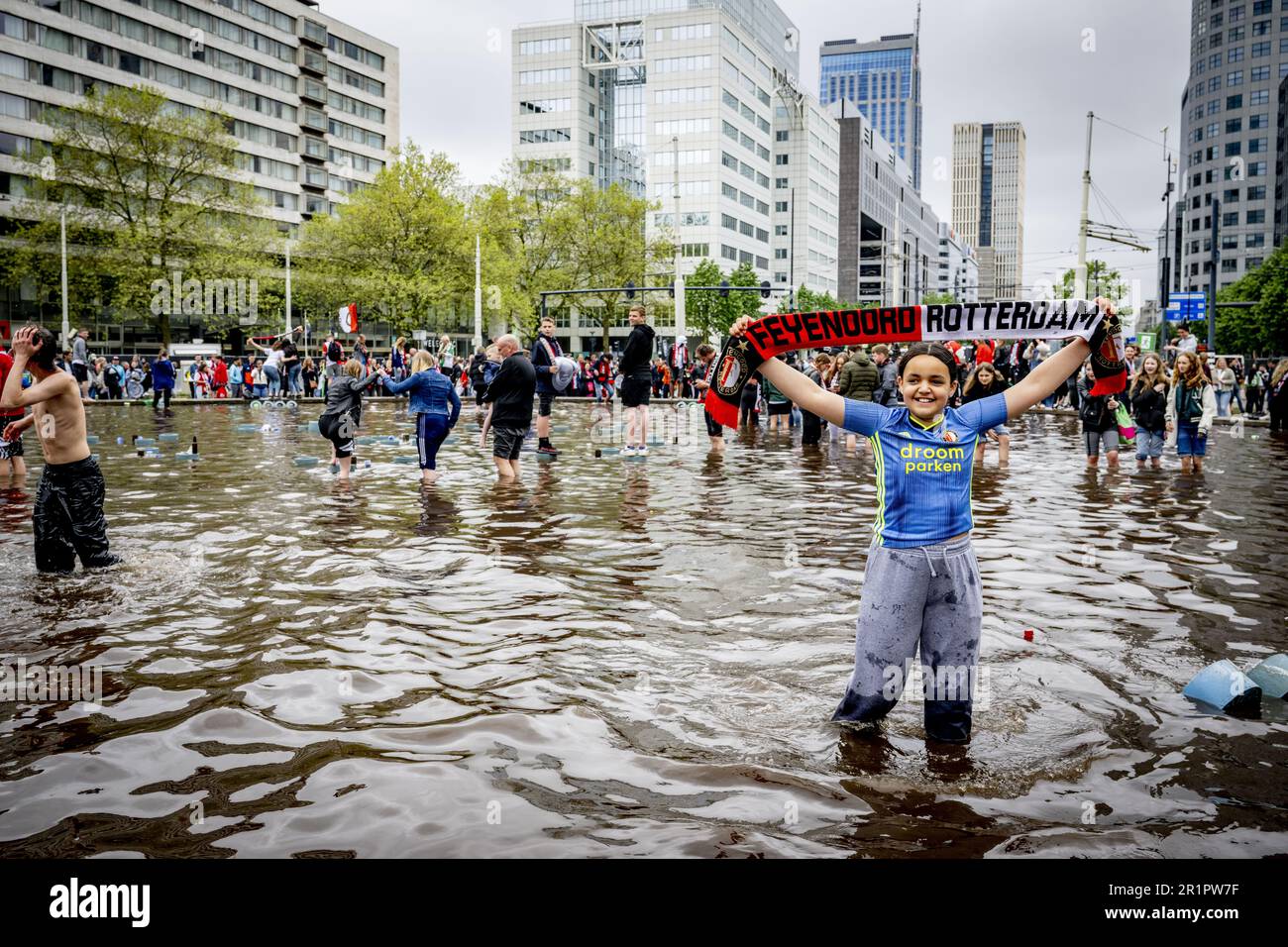 ROTTERDAM - Football fans on the hofplein after the ceremony. The ...