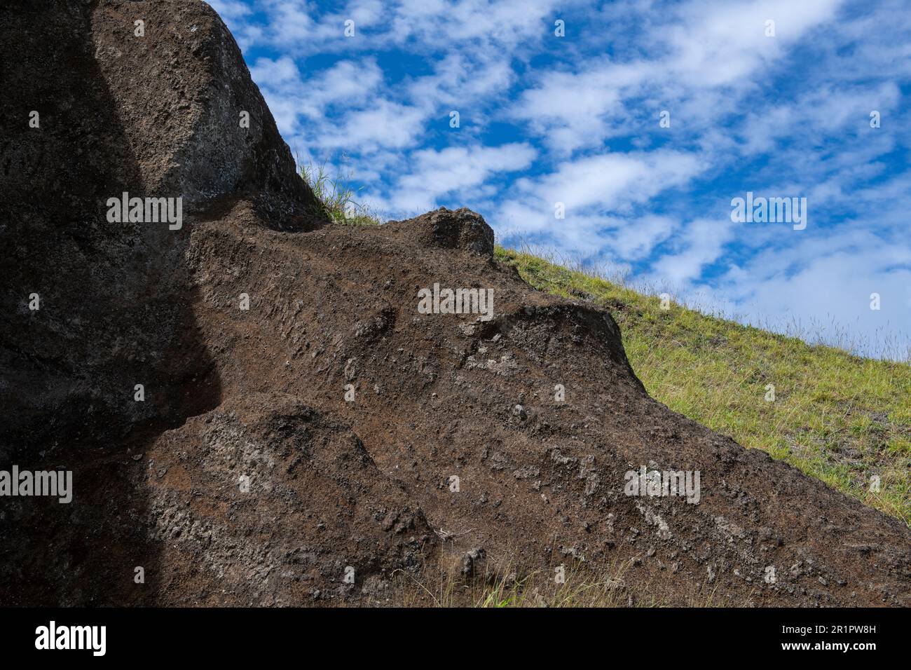 Chile, Easter Island aka Rapa Nui. Traditional stone moai Carved into ...