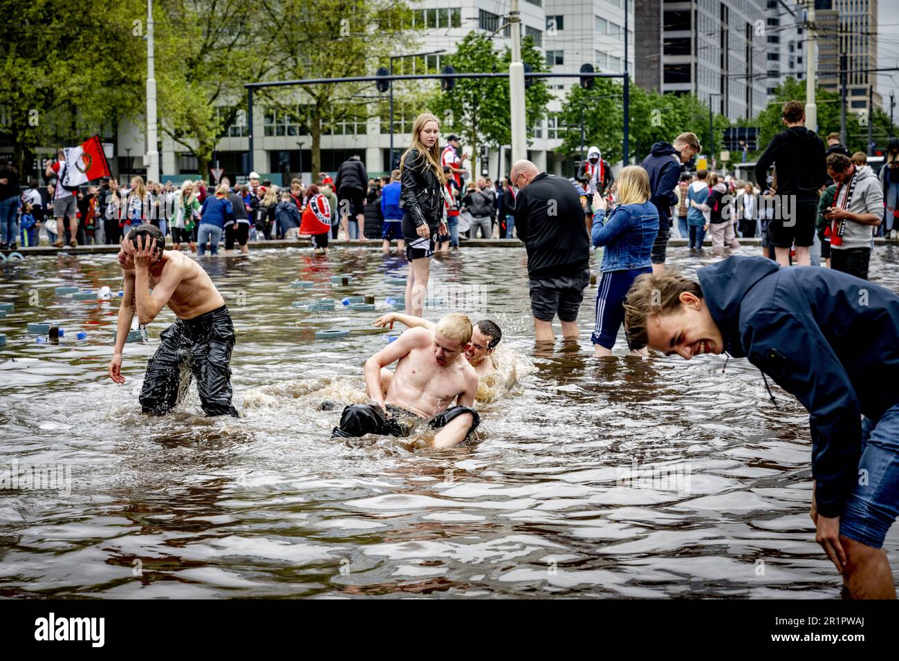 ROTTERDAM - Football fans on the hofplein after the ceremony. The ...