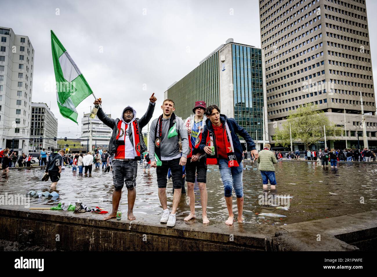ROTTERDAM - Football fans on the hofplein after the ceremony. The ...