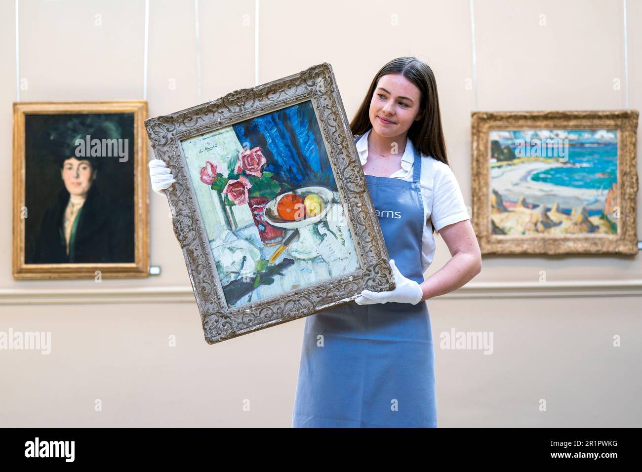 Viewing assistant and History of Art student Emma Scarr Hall takes a ...