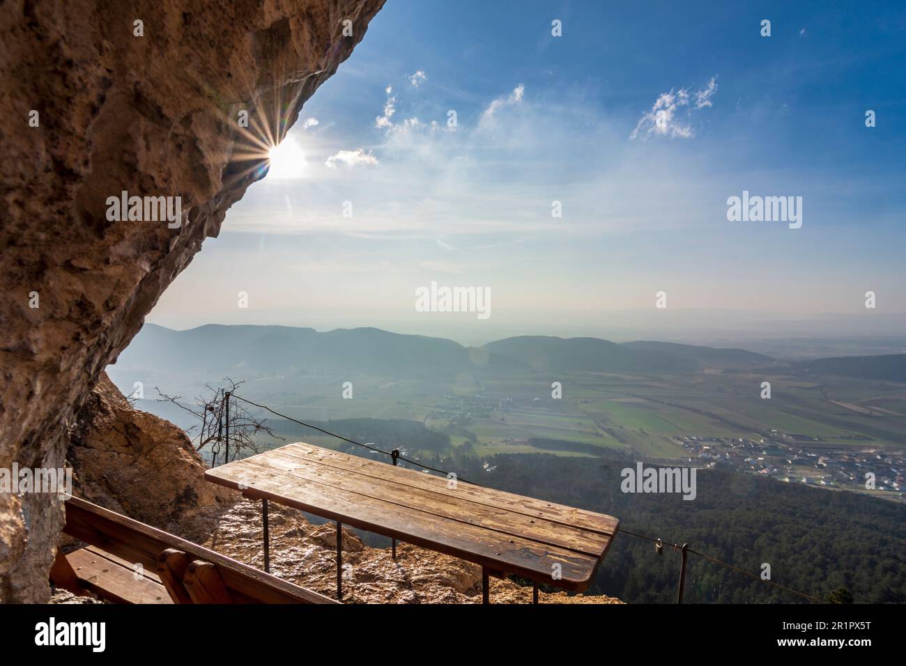 Bench in the vienna alps hi-res stock photography and images - Alamy