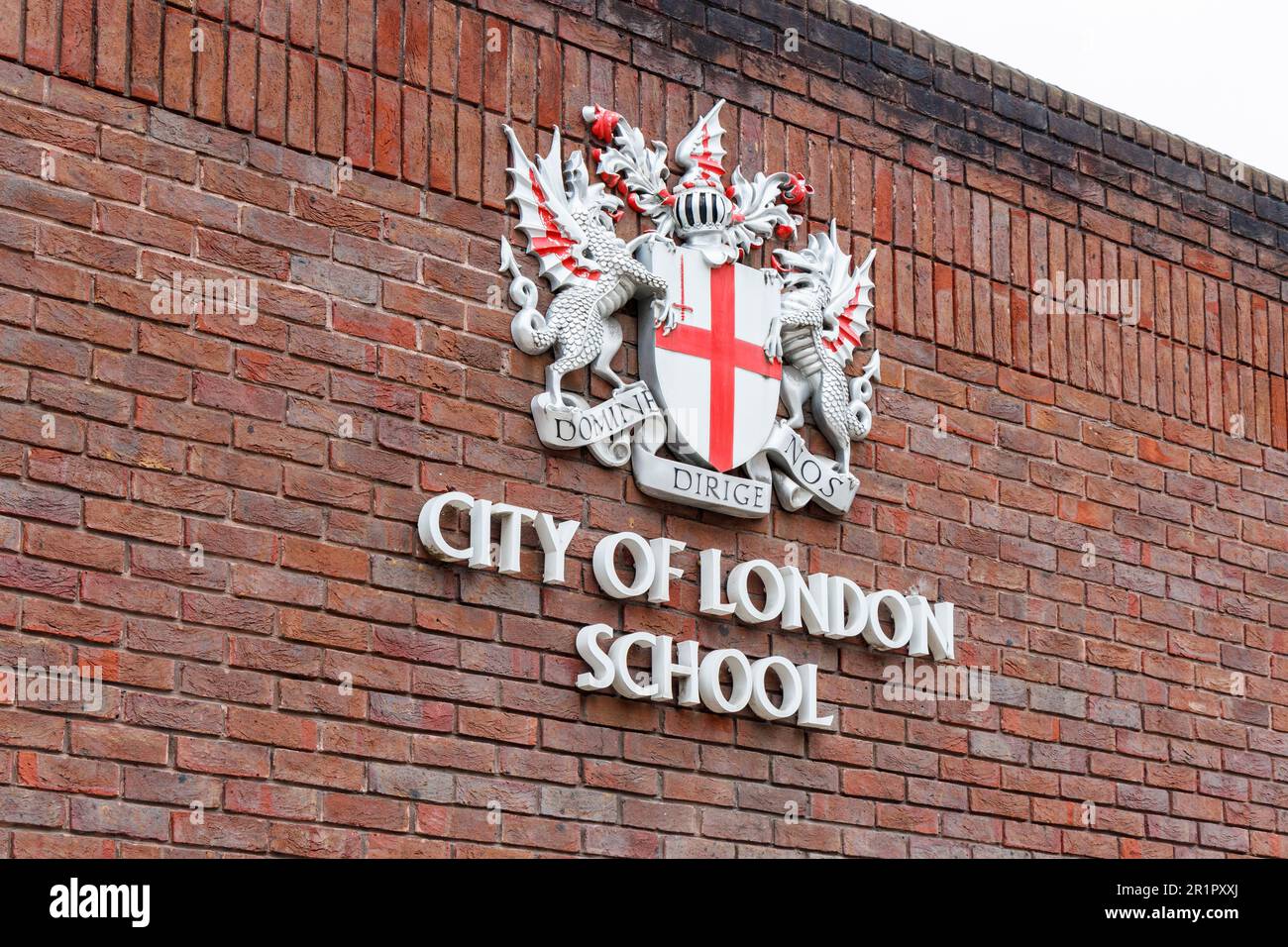 Sign and coat of arms of the City of London School, a private day ...