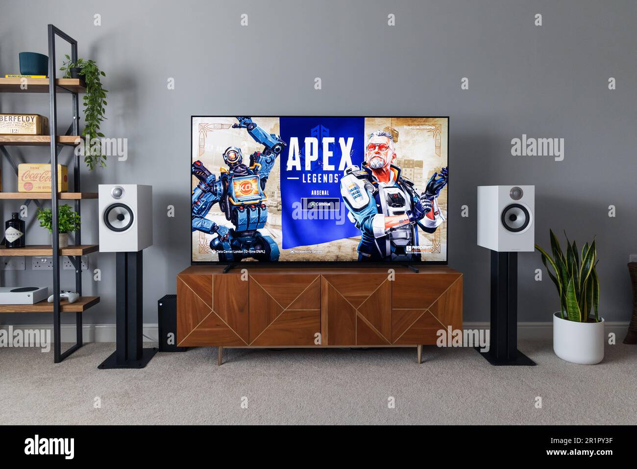 LONDON - MAY 12, 2023: Apex Legends video game on 4K OLED gaming TV in ...