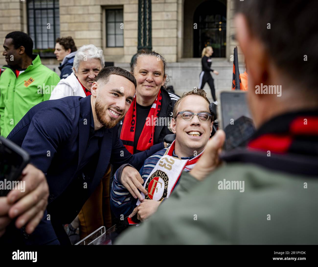 ROTTERDAM - Orkun Kokcu meets Feyenoord supporters after the ceremony ...